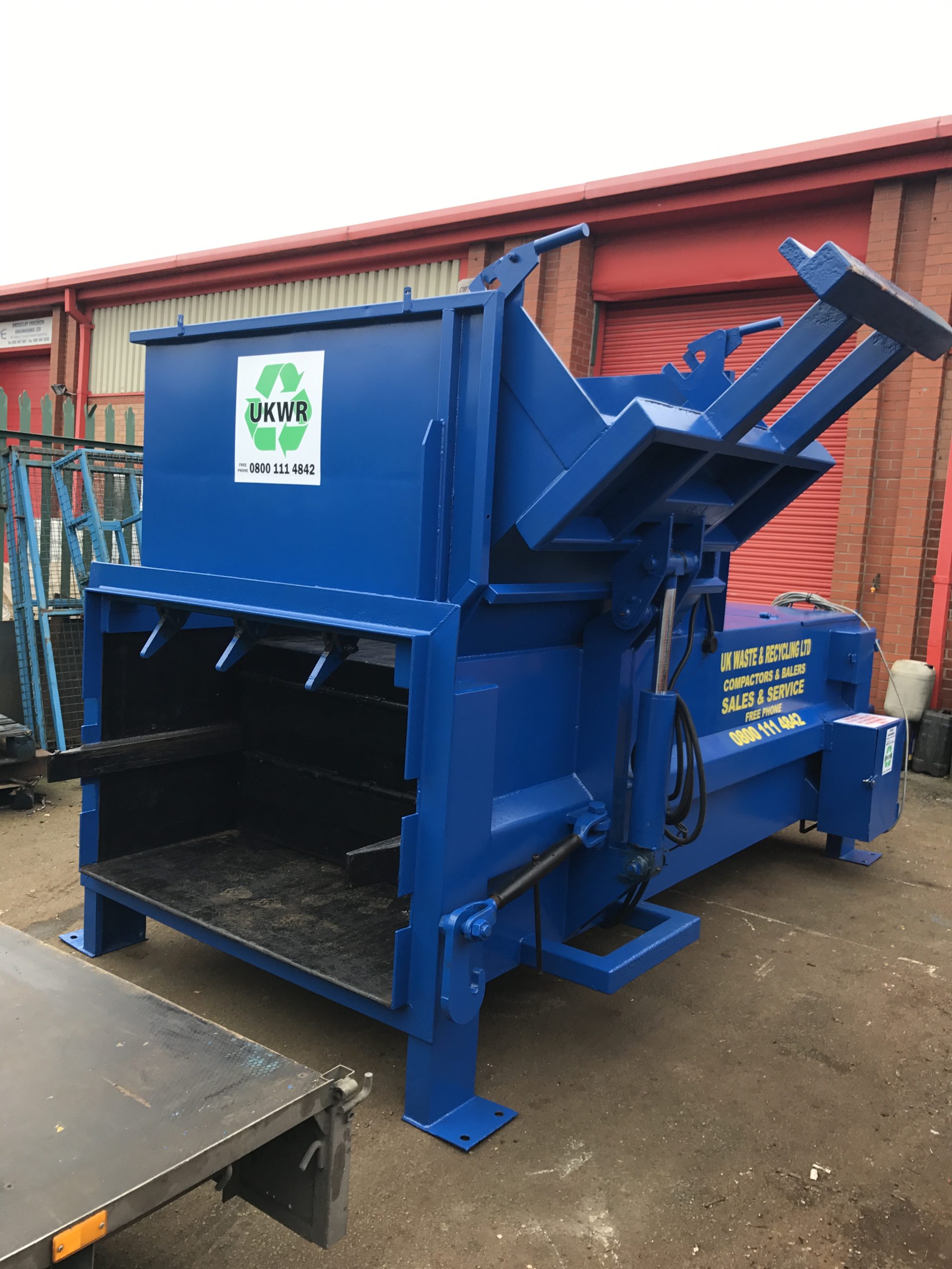 UKWR Static Waste Compactor c/w Bin Loader & Cage - UK Waste & Recycling